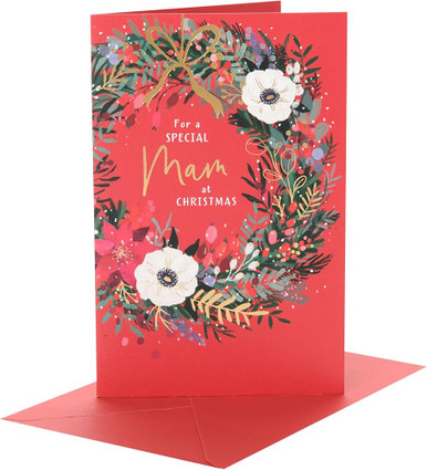 Wreath Design Mam Christmas Card - Occasion Cards