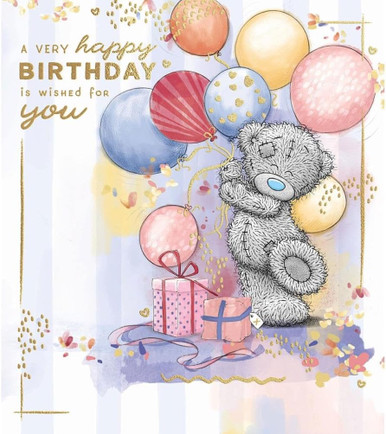 Bear Holding Balloons Birthday Card - Occasion Cards