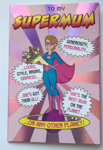 Happy Birthday Super Mum Comic Book Humour New Greetings Card SUPERMUM ...