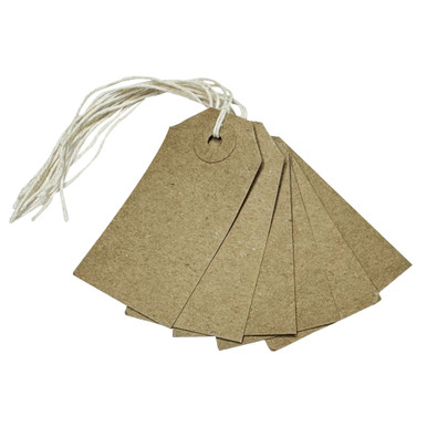 Box of 1000 Brown Buff Strung Tags 70mm x 35mm - Occasion Cards