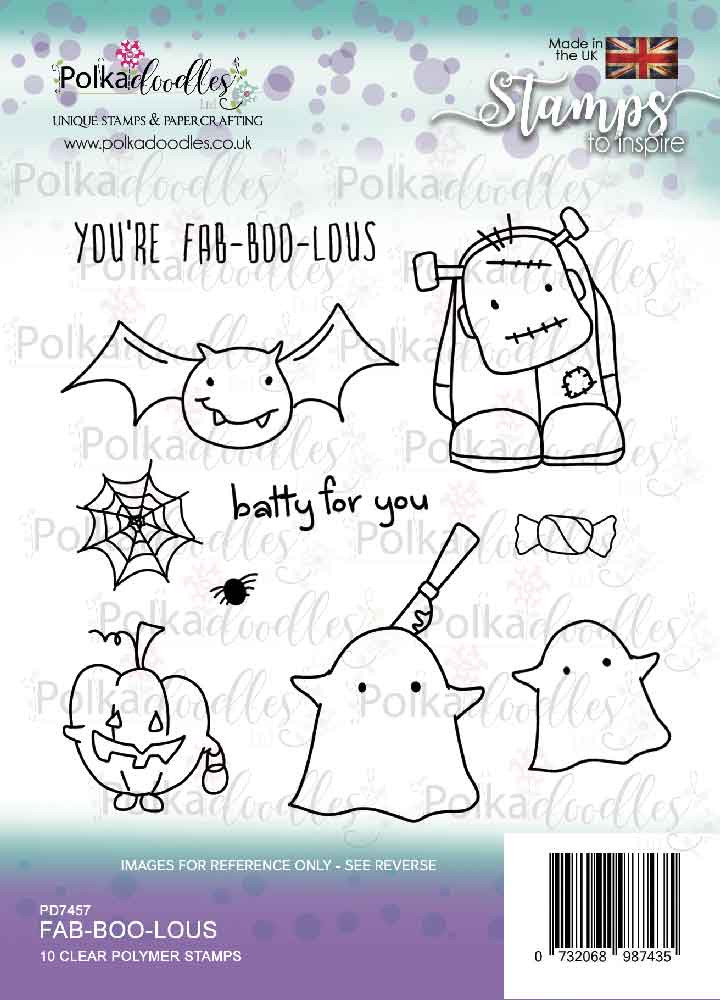 Fab-boo-lous - Halloween clear stamp set - Polkadoodles card making ...