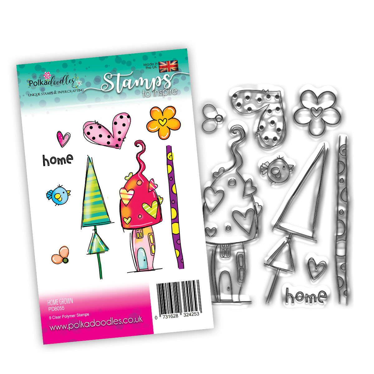 Sunburst Trees - Clear Polymer stamp set - Polkadoodles Ltd