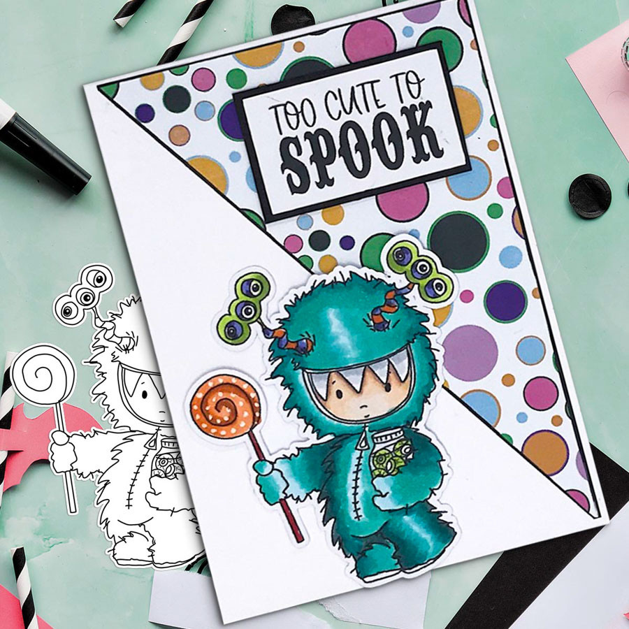 Frankenstein Monster Boo Halloween - printable digital stamp download ...