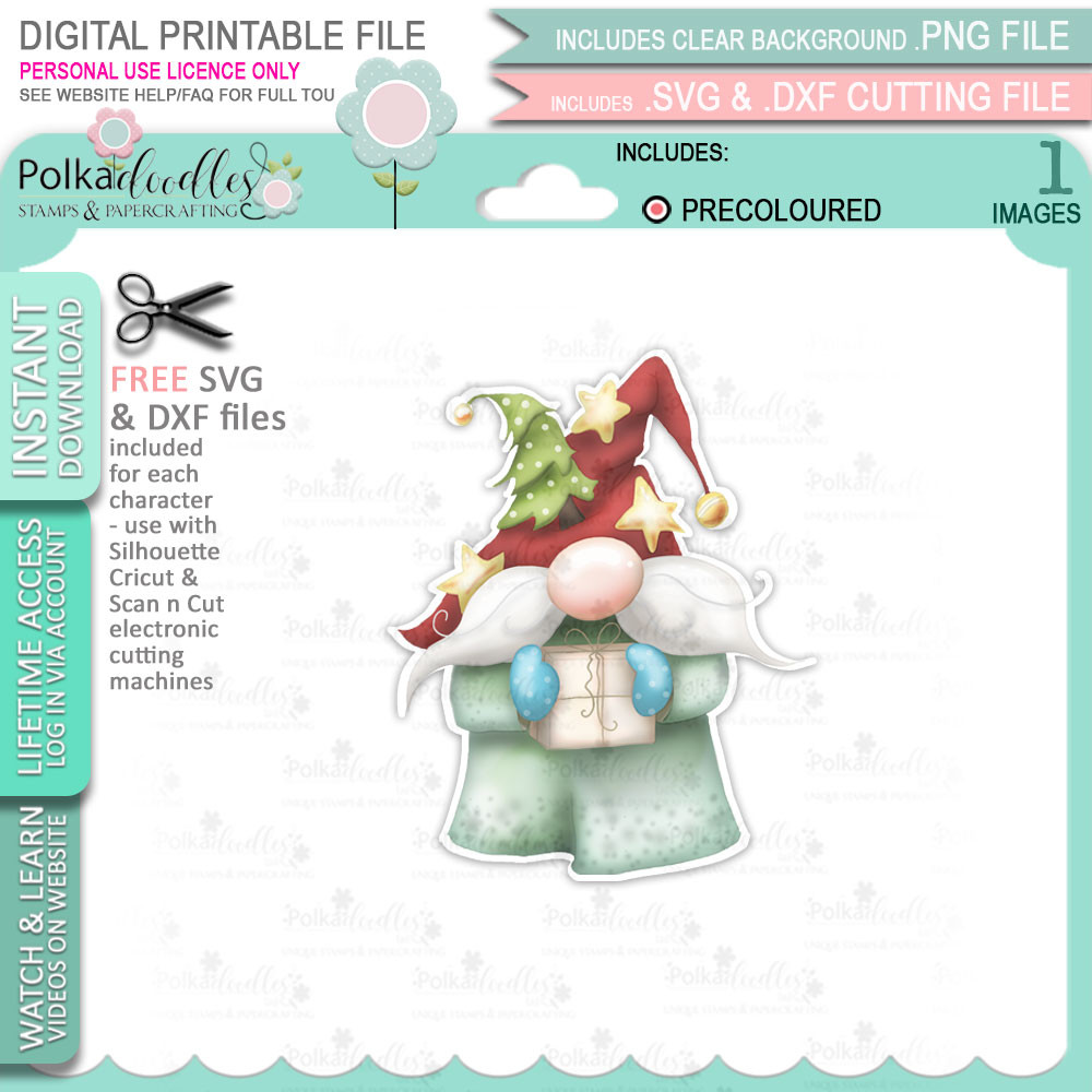 Card making Printables - Christmas holiday printables - Gnome Festive ...
