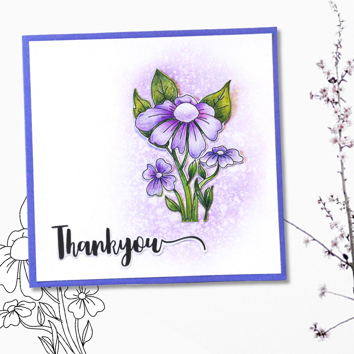 Blooms 1 Flower bundle - digital stamp, digistamp for cards, cardmaking ...