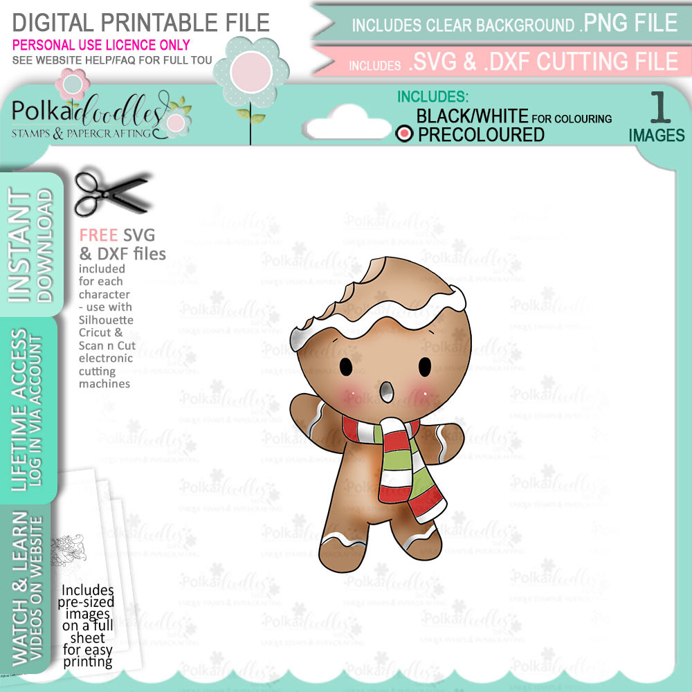 Card making Printables - Christmas holiday printables - Gingerbread ...