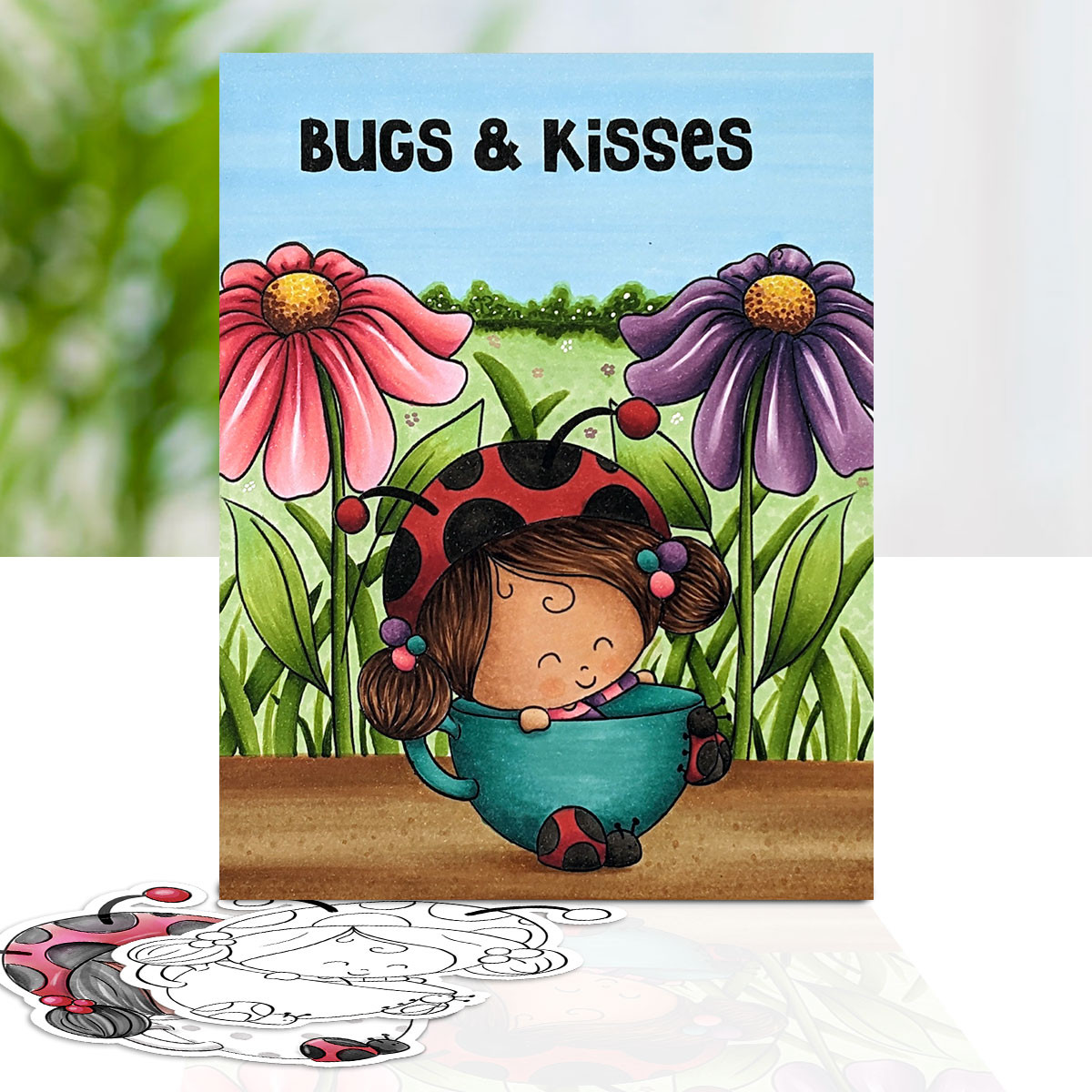Adorable Ladybird digital stamp printable downloads for card making and ...
