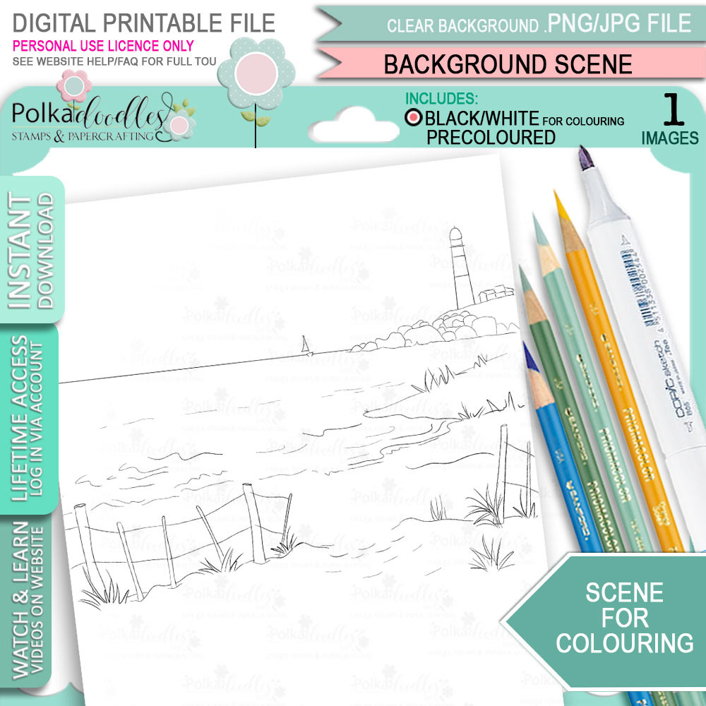 Garden Fence and Birdhouse Country Scene background for colouring ...