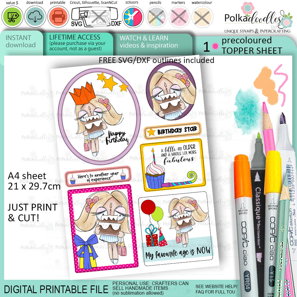 Card making Printables - Printable precoloured Topper Sheets ...