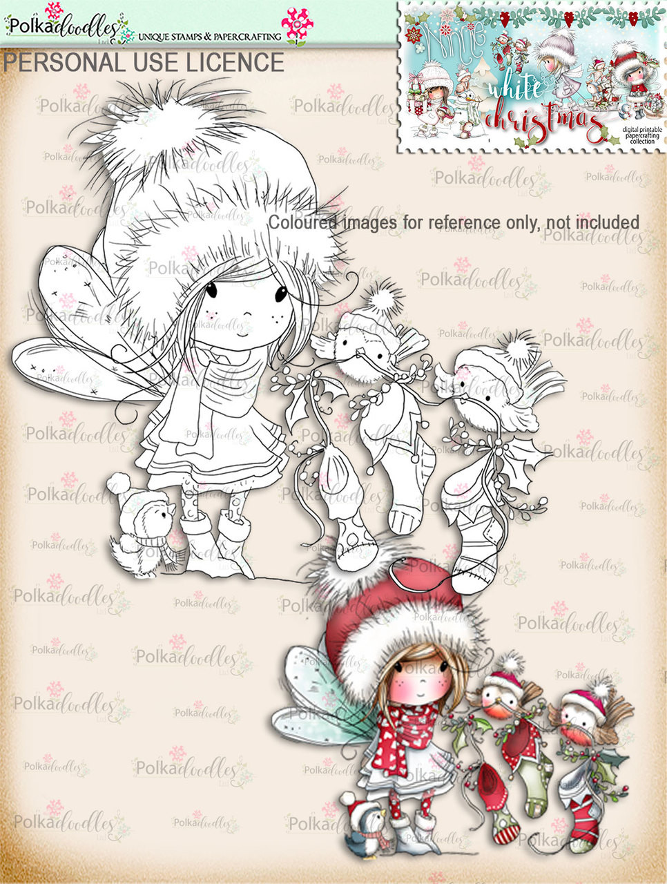 Robin Stocking Friends digi stamp