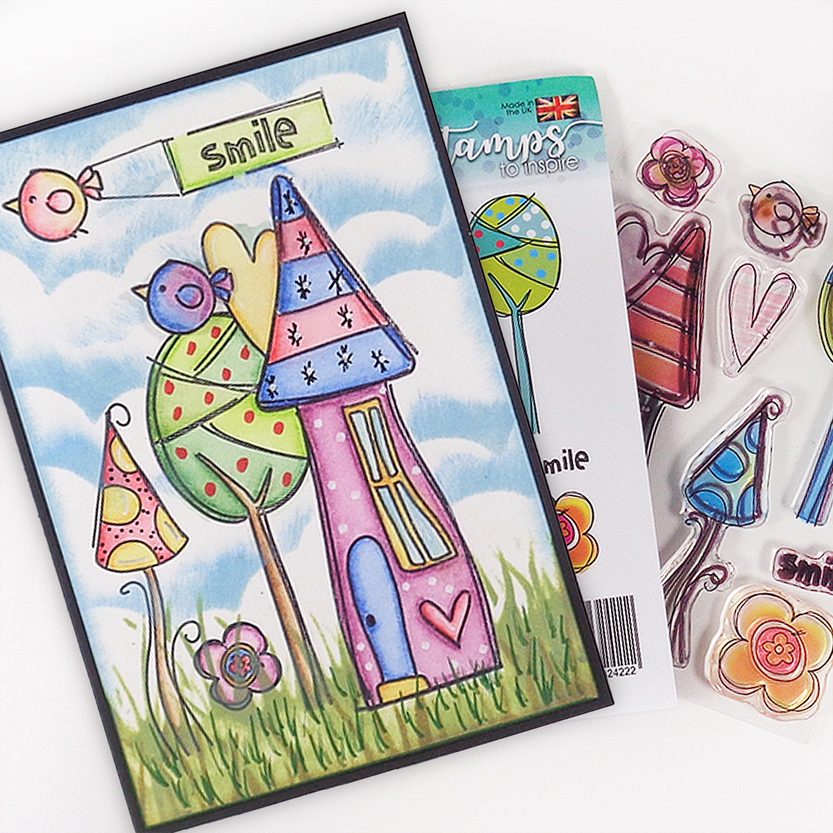 Sweet Smile - Clear Polymer stamp set - Polkadoodles card making craft ...