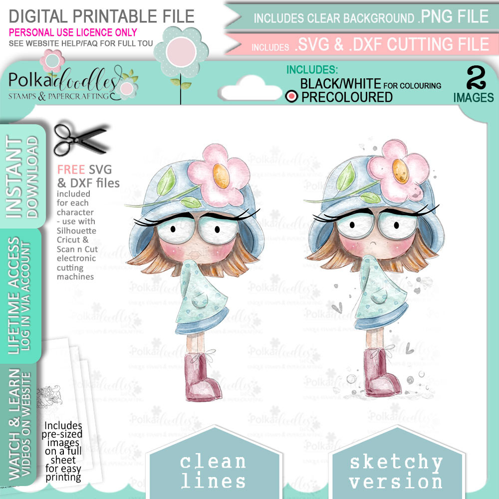 Rebel Rebel cute girl (precoloured clipart) - cute printable craft ...
