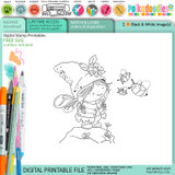 Buddies - Bee Buzzy girl Gnome cute digital stamp – Printables for Card ...