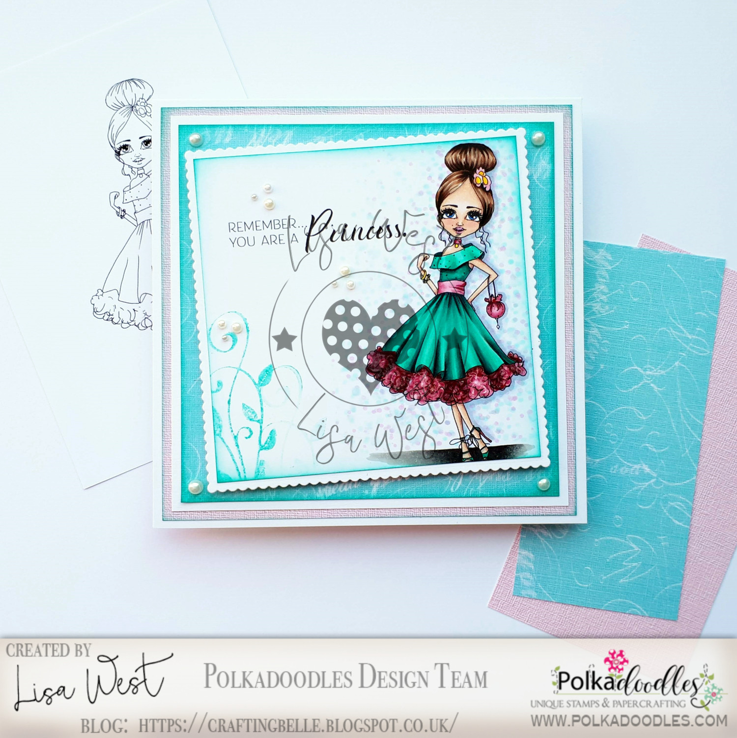 Ruby Prom - precoloured digi stamp download - Polkadoodles card making ...