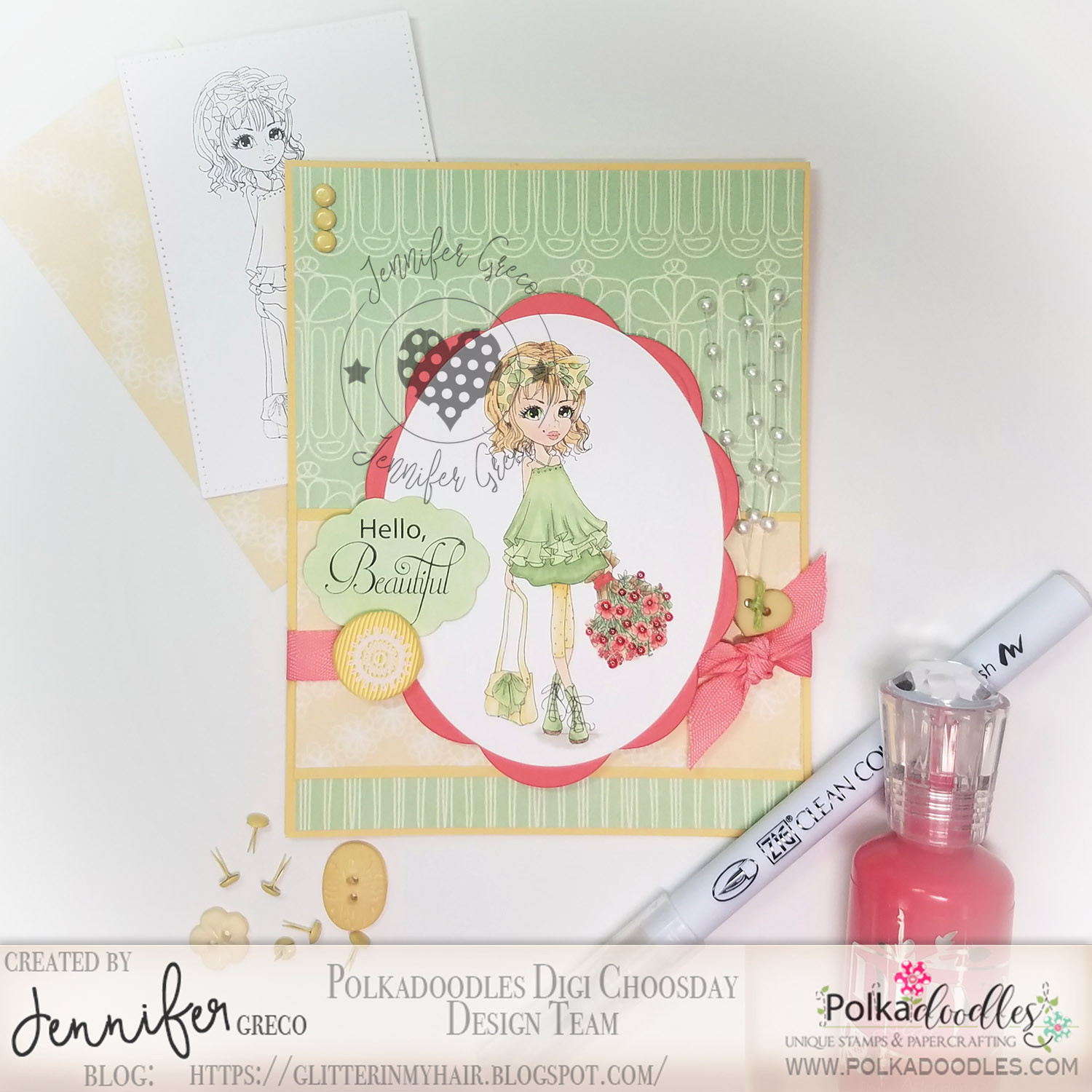 Ruby Flowers - black/white digi stamp download - Polkadoodles card ...