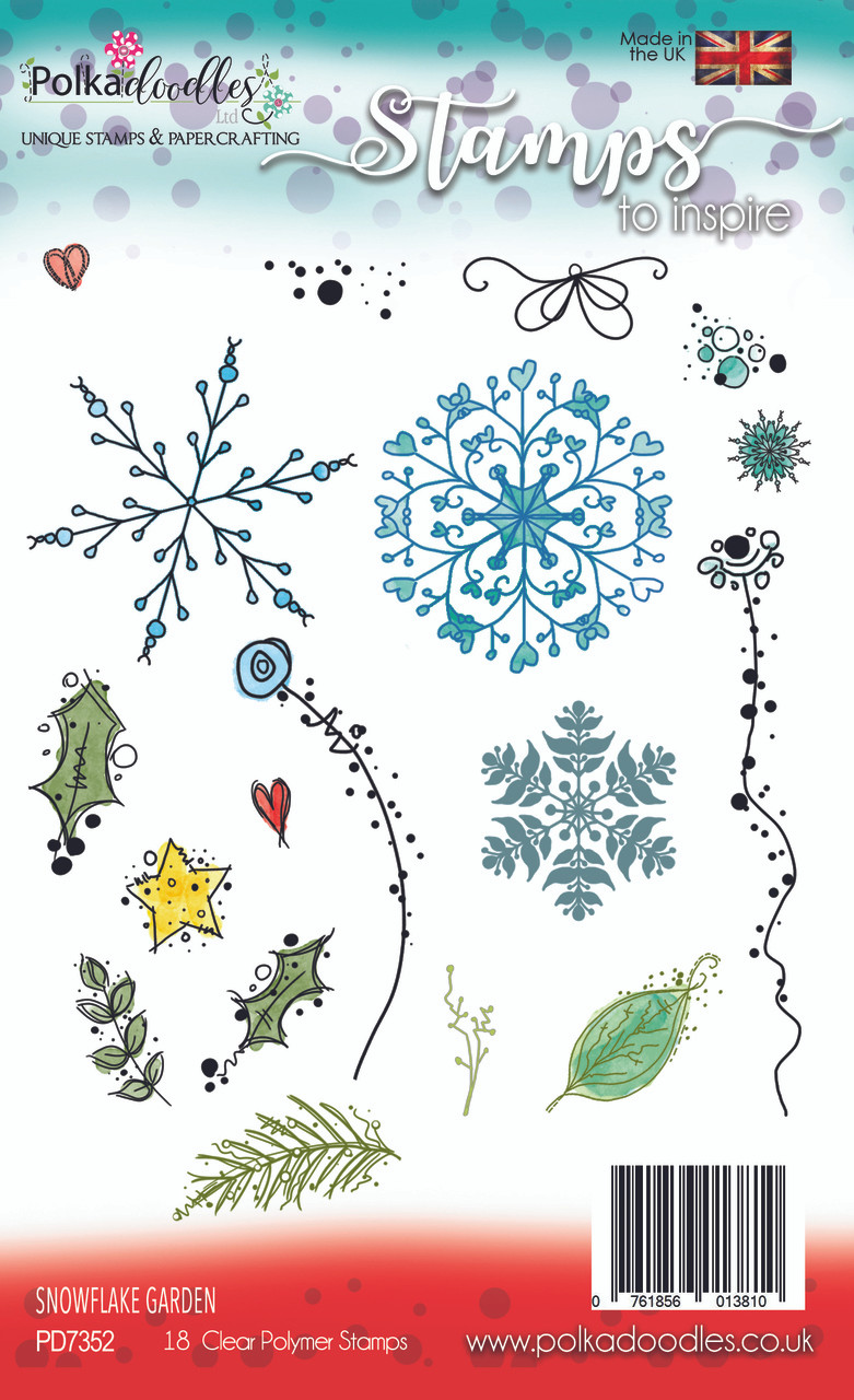 Snowflake Garden Stamp Set - 18 Clear Stamps - Polkadoodles card making ...