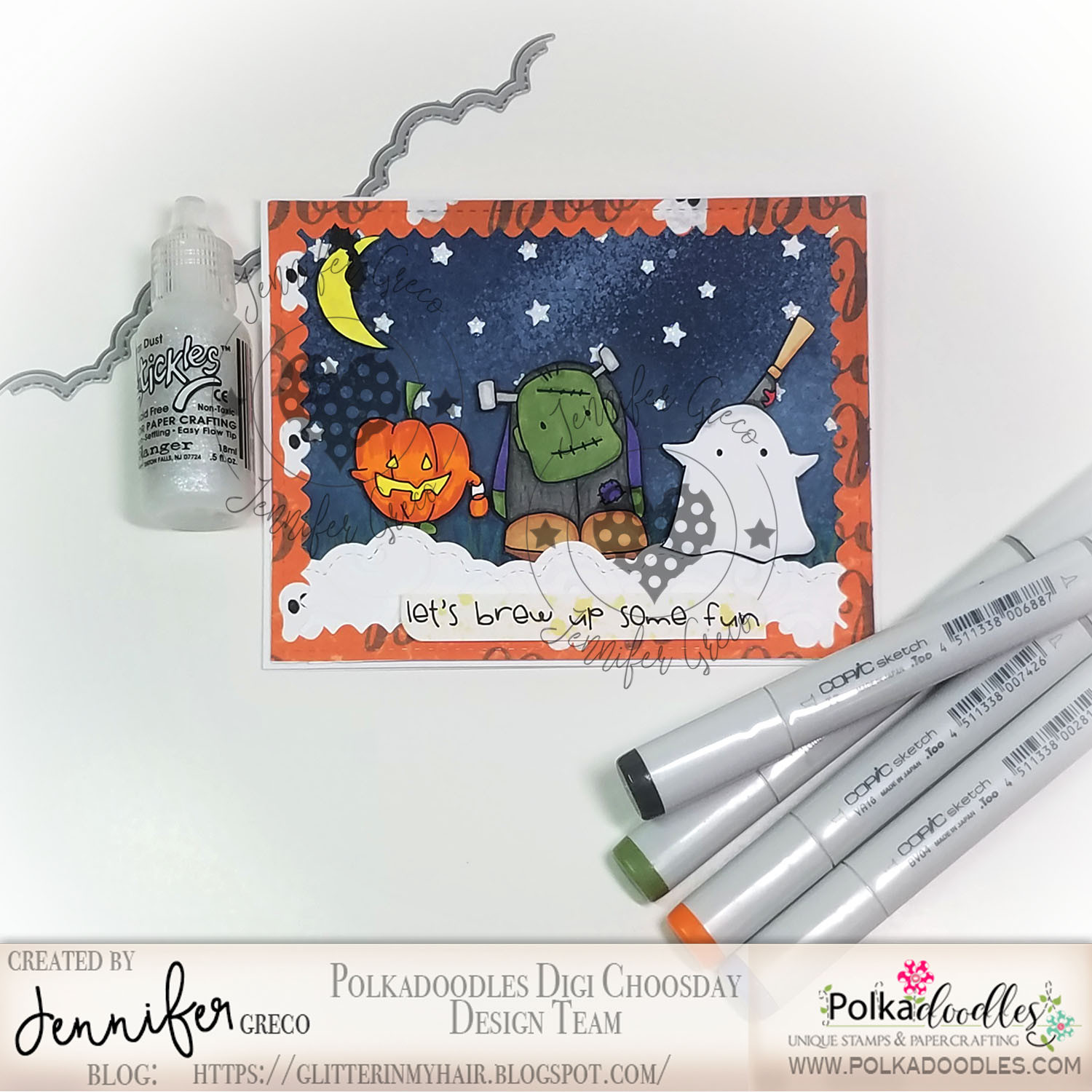 Fab-boo-lous - Halloween clear stamp set - Polkadoodles card making ...