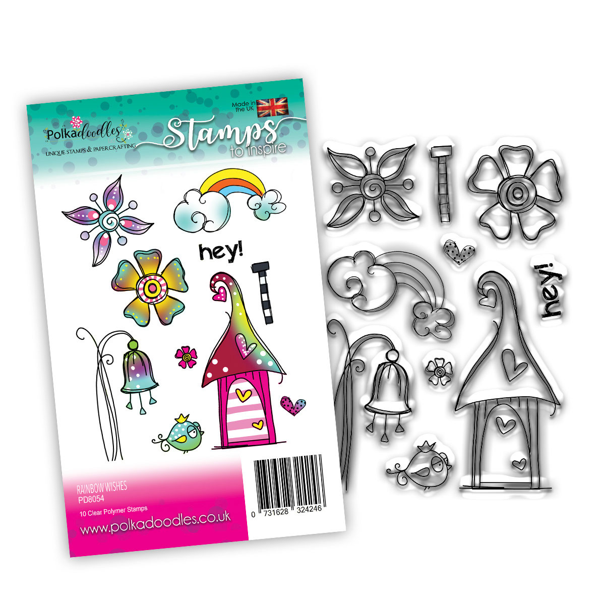 Sunburst Trees - Clear Polymer stamp set - Polkadoodles Ltd