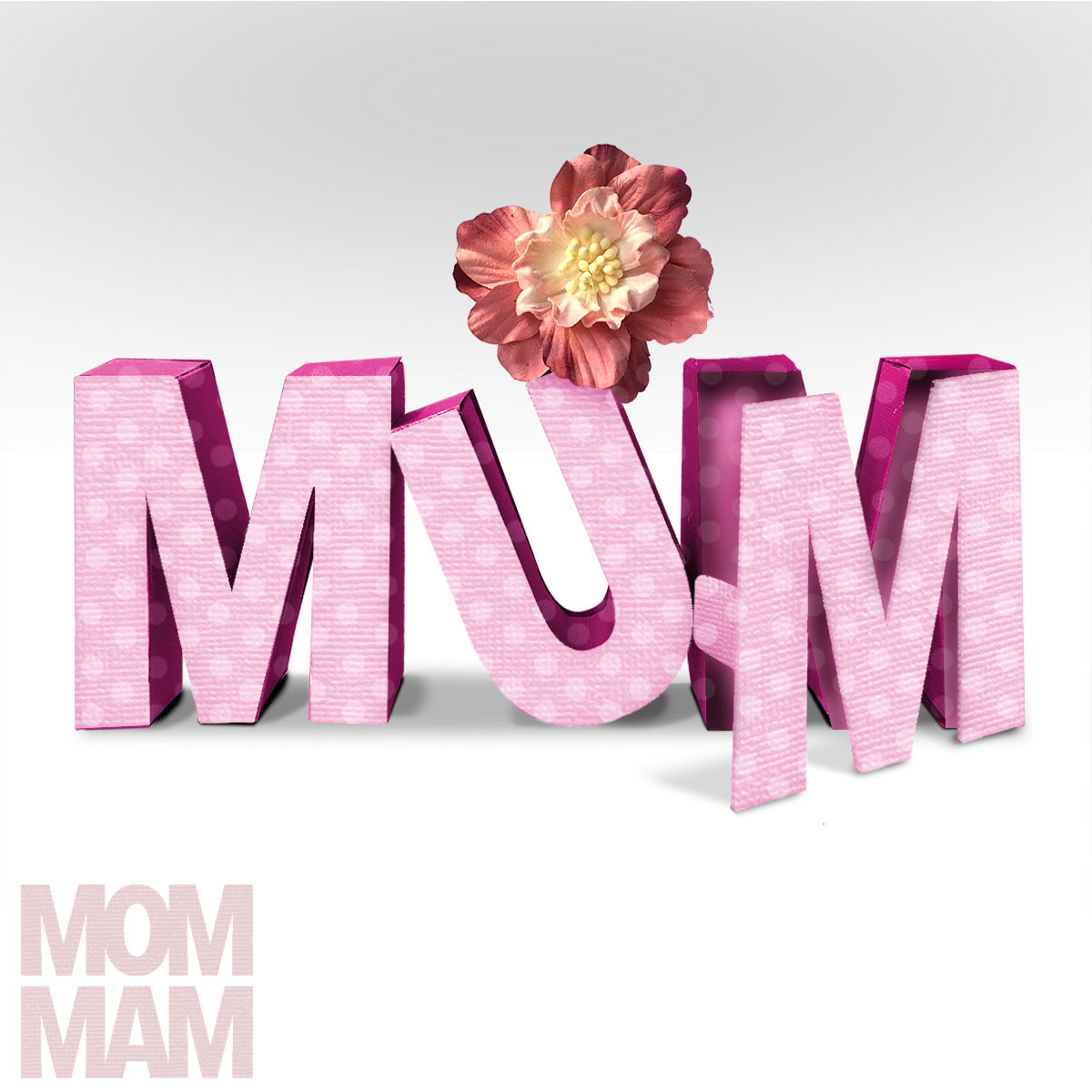 Mum Mom Mam 3D Word Boxes - Print and Cut SVG/DXF Files for ...