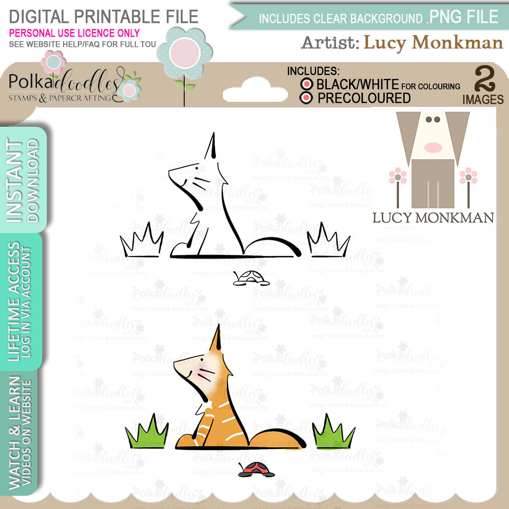 Super stylish Dog/puppy - Lucy Monkman printable clipart digital stamp ...