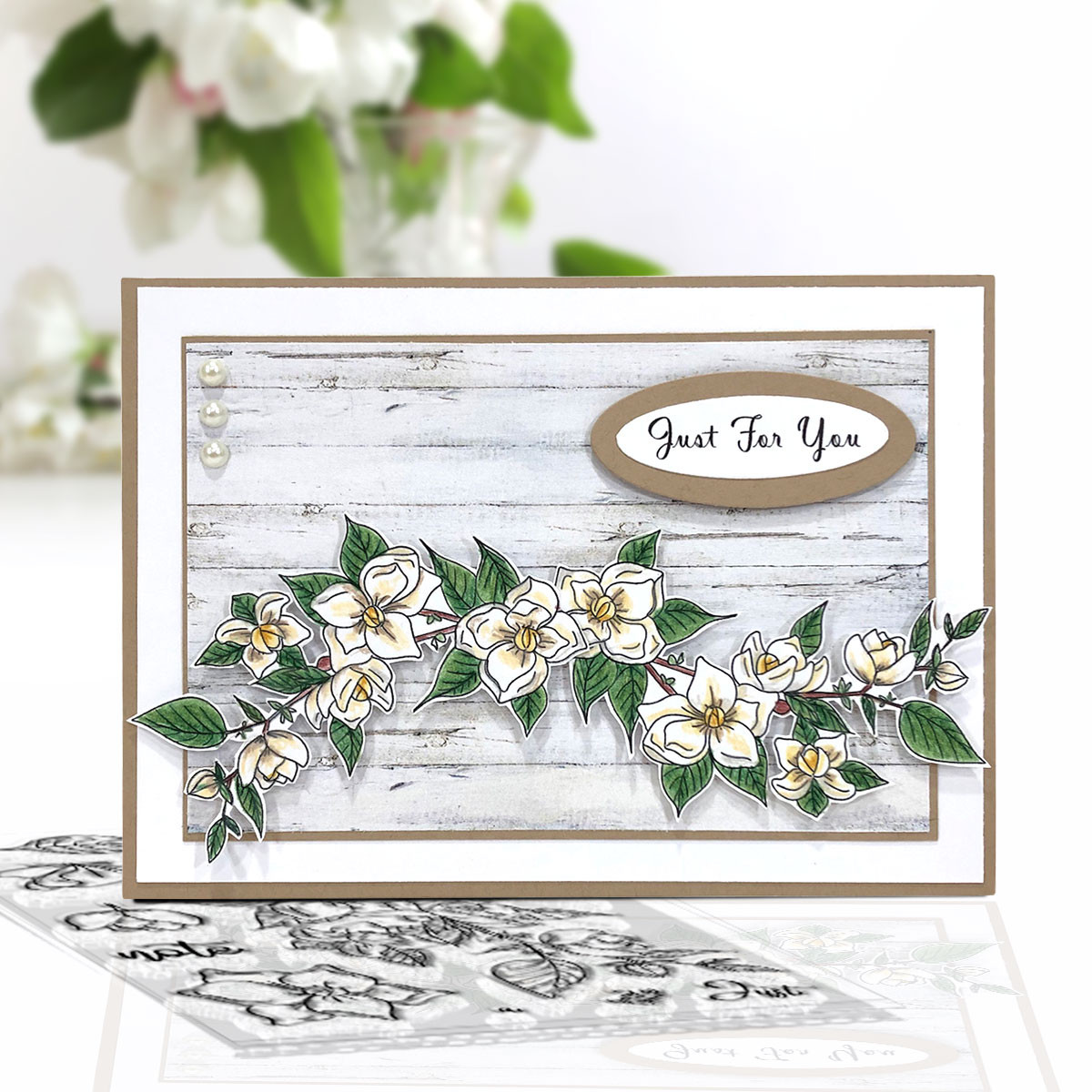 Lovely Day Blossom Flower Stamp set 4 x 6" - Polkadoodles card making ...