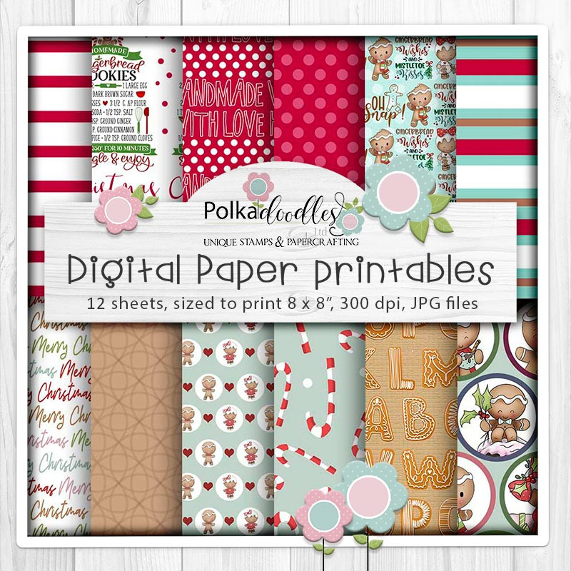 Card making Printables - Christmas holiday printables - Gingerbread ...