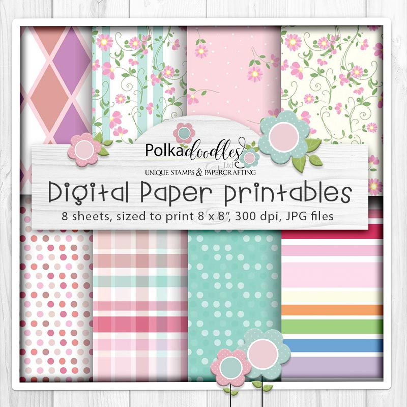 Rebel pretty printable craft paper patterns - bundle 1 - Polkadoodles ...