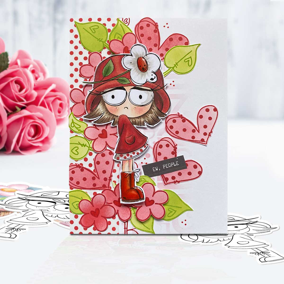 Rainbow Rebel (precoloured clipart) - cute printable craft digital ...