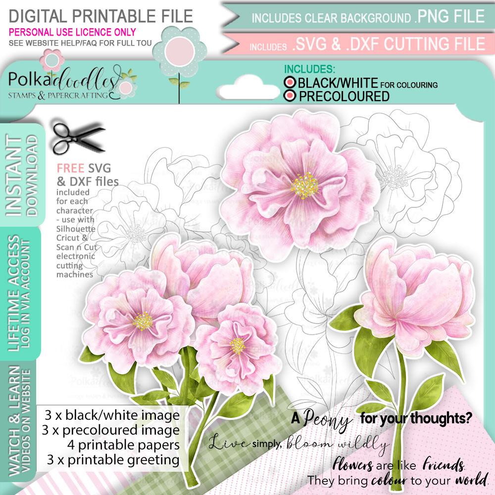 Fantasy Moon - printable craft digital stamp download, SVG, papers ...
