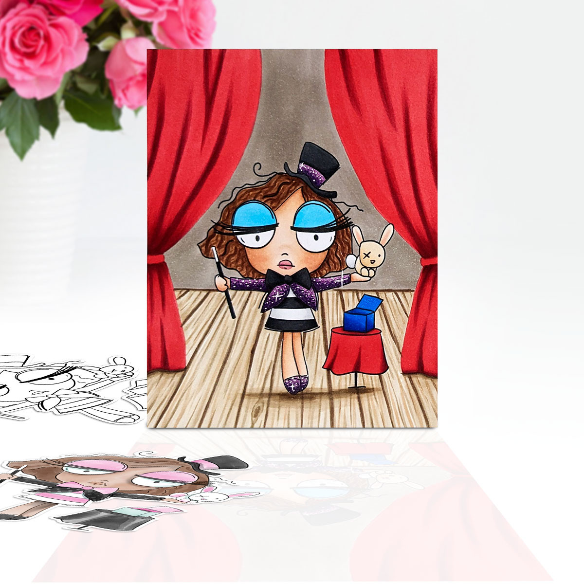 Wanda girl fun printable stamps card making crafts scrapbook