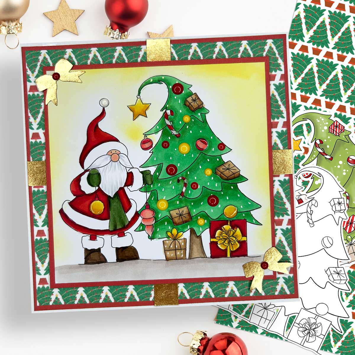 Card making Printables - Christmas holiday printables - Jolly Santa ...