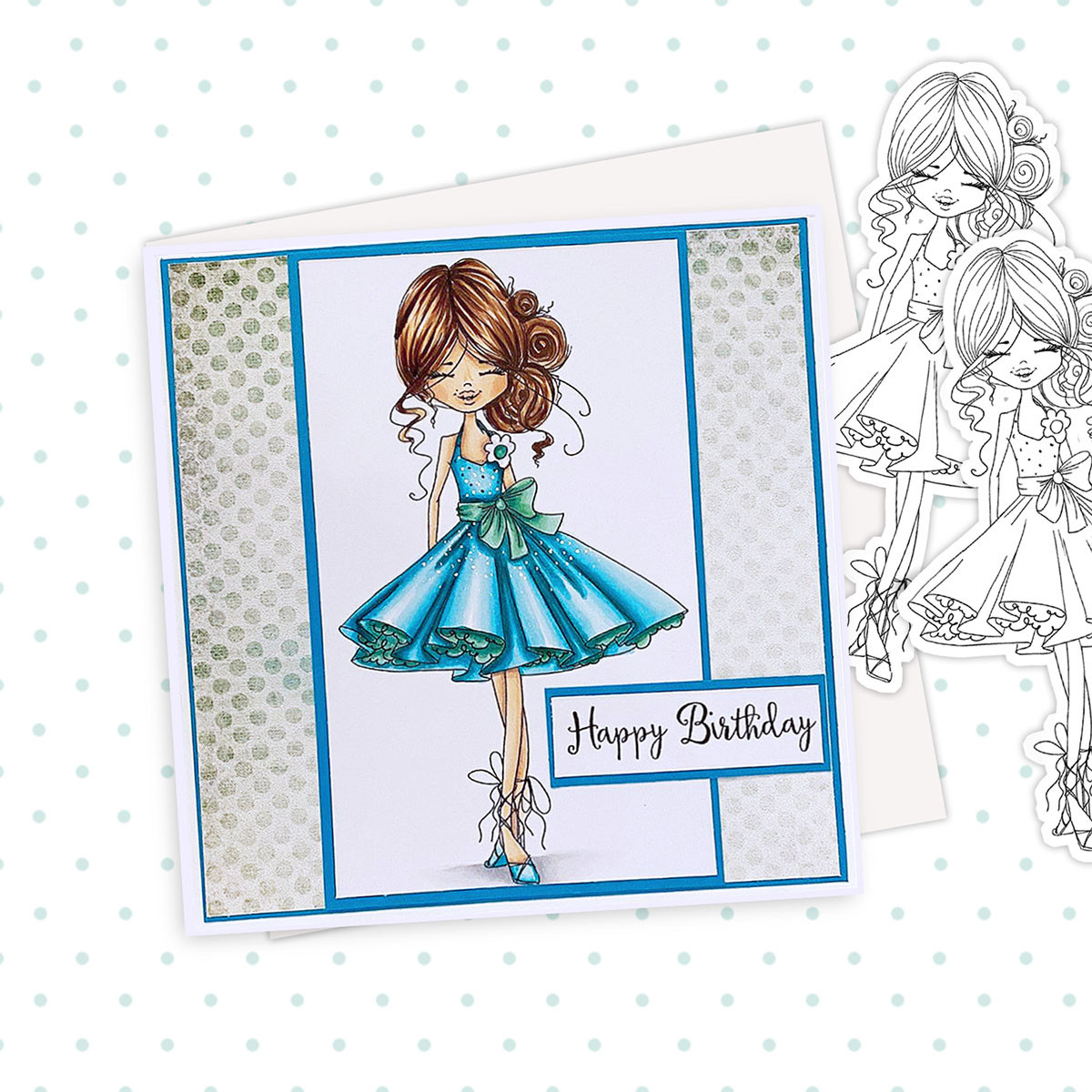 Ruby Celebrations - digi stamp printable download - Polkadoodles card ...