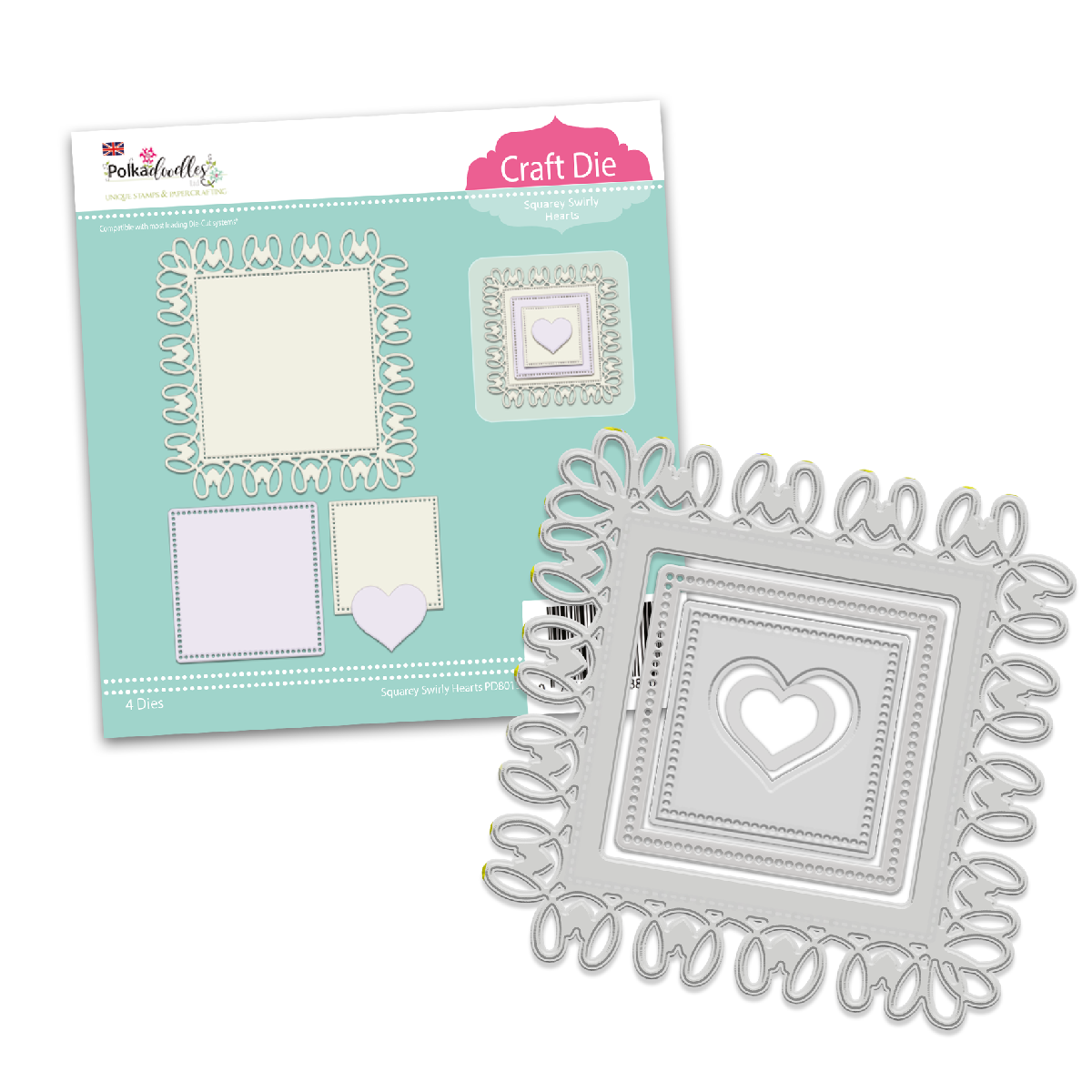 Love Heart die for card making, craft, scrapbooking - Polkadoodles card ...
