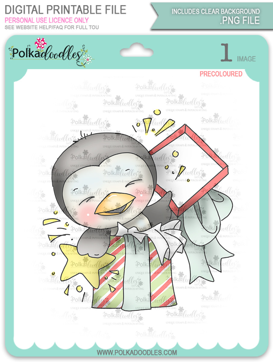 Wanda Penguin Surprise! - digi stamp/with SVG/DXF Cutting File ...