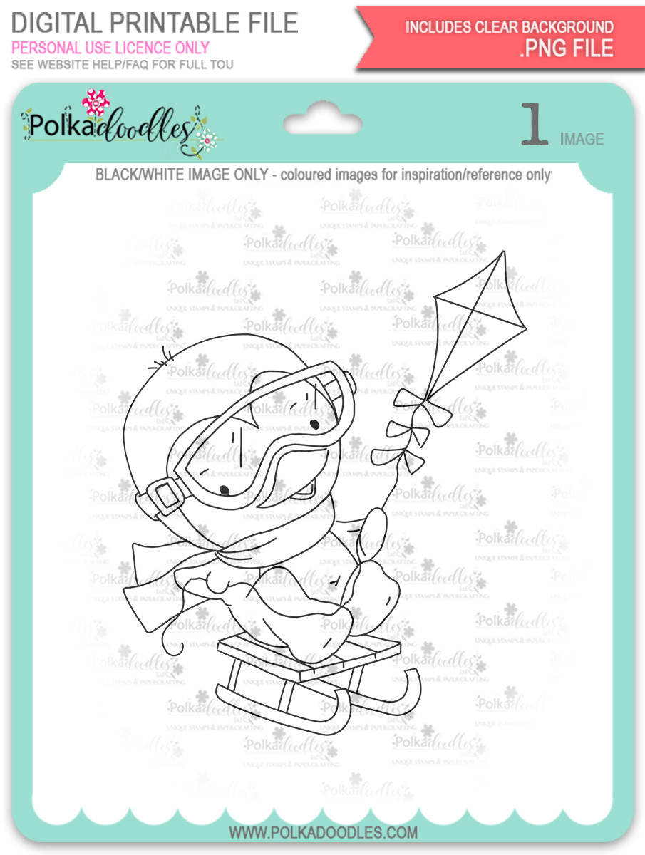 Waddy Penguin with Christmas Tree digi stamp - Polkadoodles card making ...
