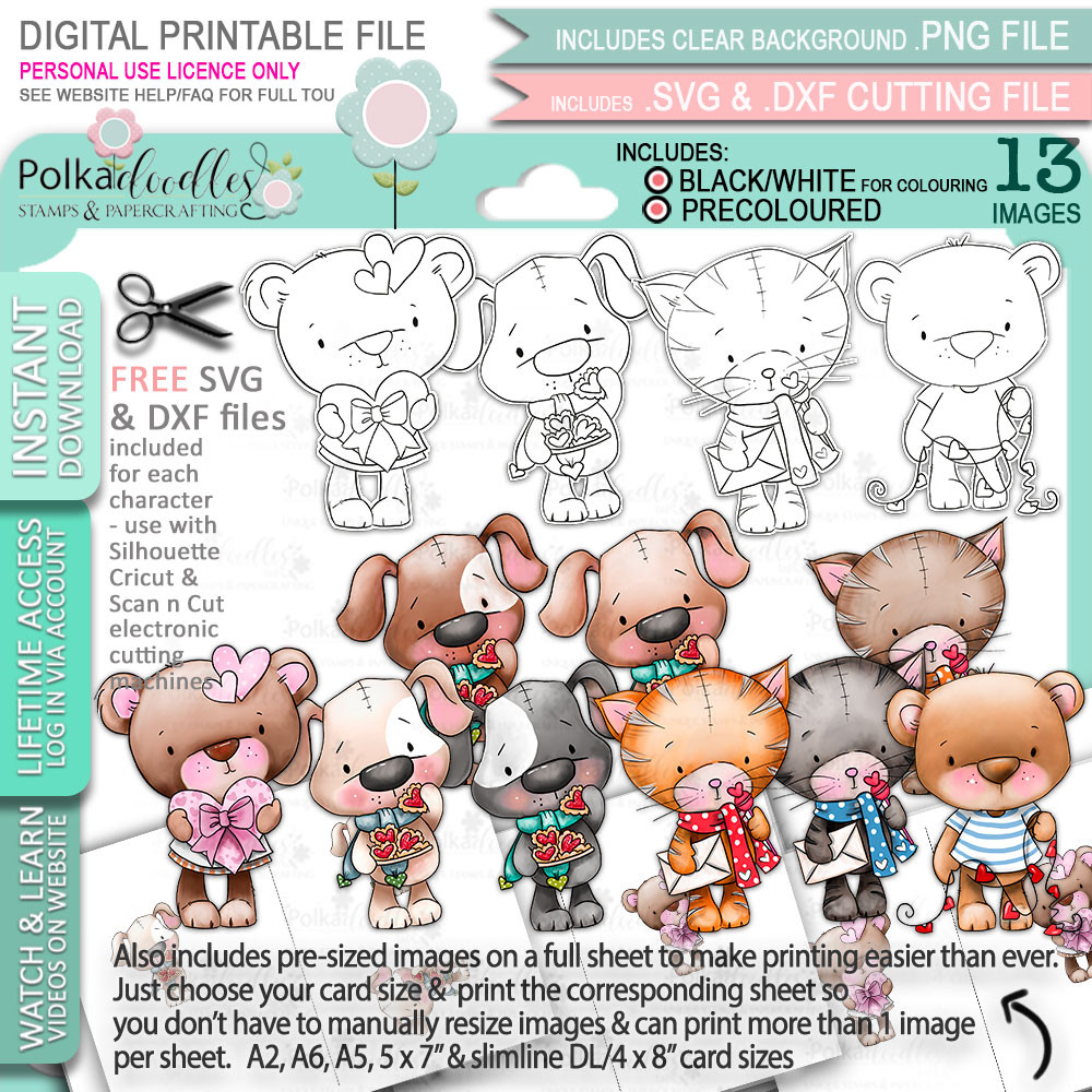 Coffee and Cake BIG value bundle - Cute digital stamp/clipart for cards ...