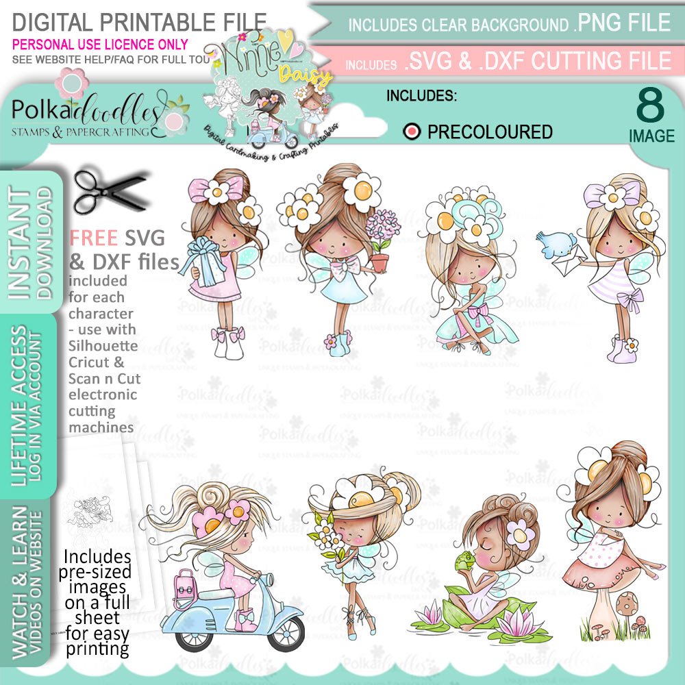 Card making downloads - Cute Character people digital stamps - Winnie ...