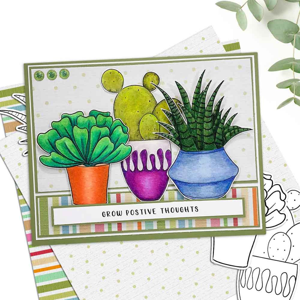 Happy Cactus Succulent BIG bundle - printable clipart digital stamp for ...