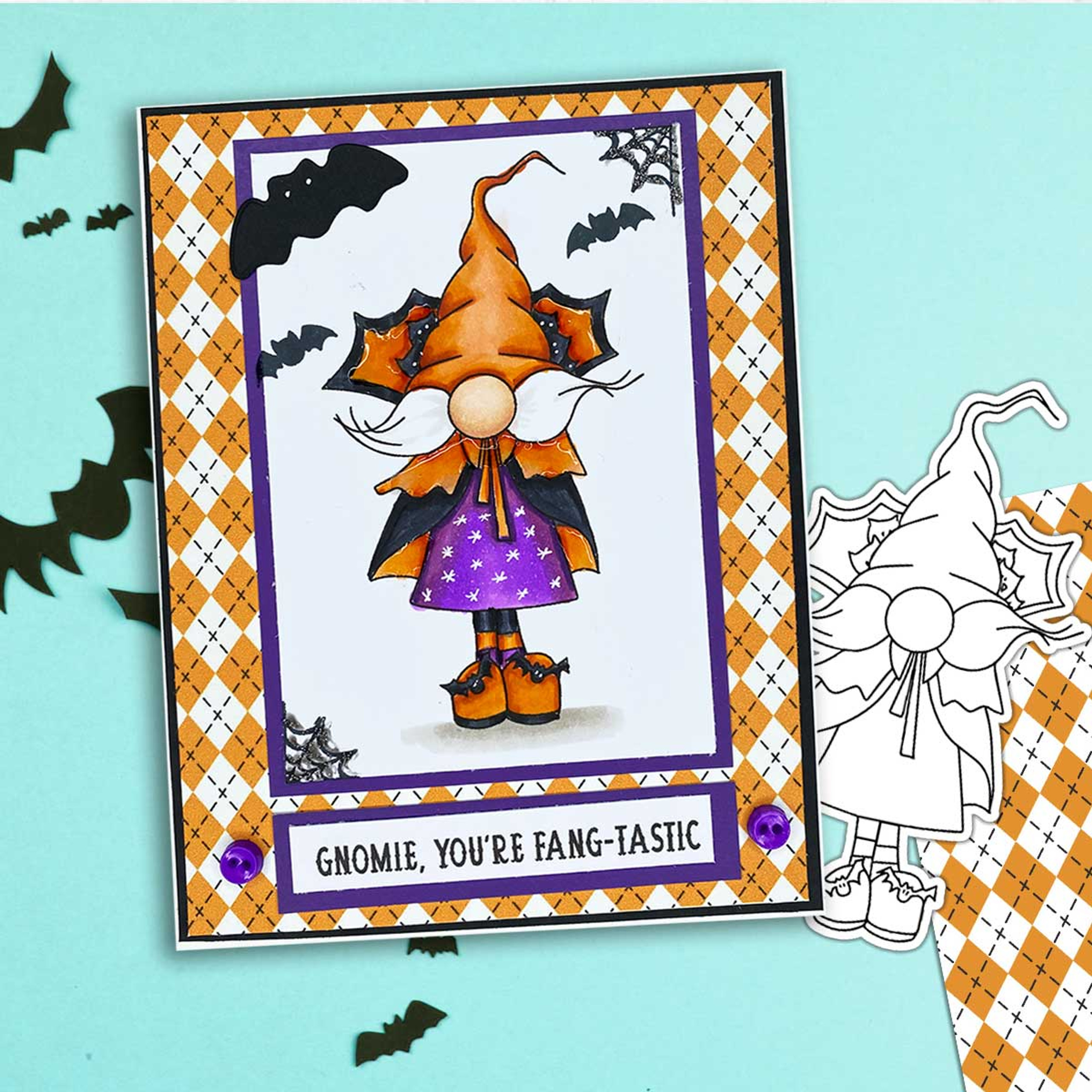 Frankenstein Monster Halloween Gnome digital stamp - printable clipart ...