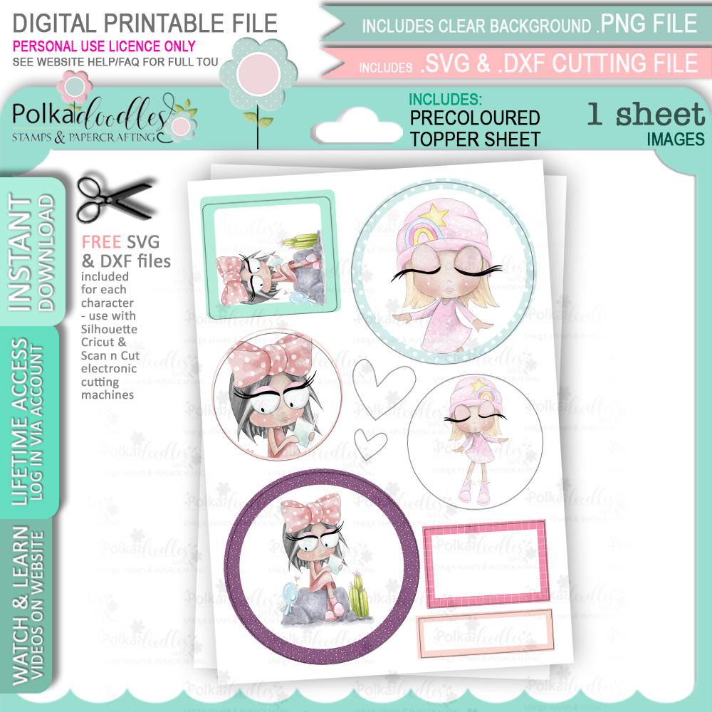 Rebel Topper sheet 8 - cute printable craft digital stamp craft ...