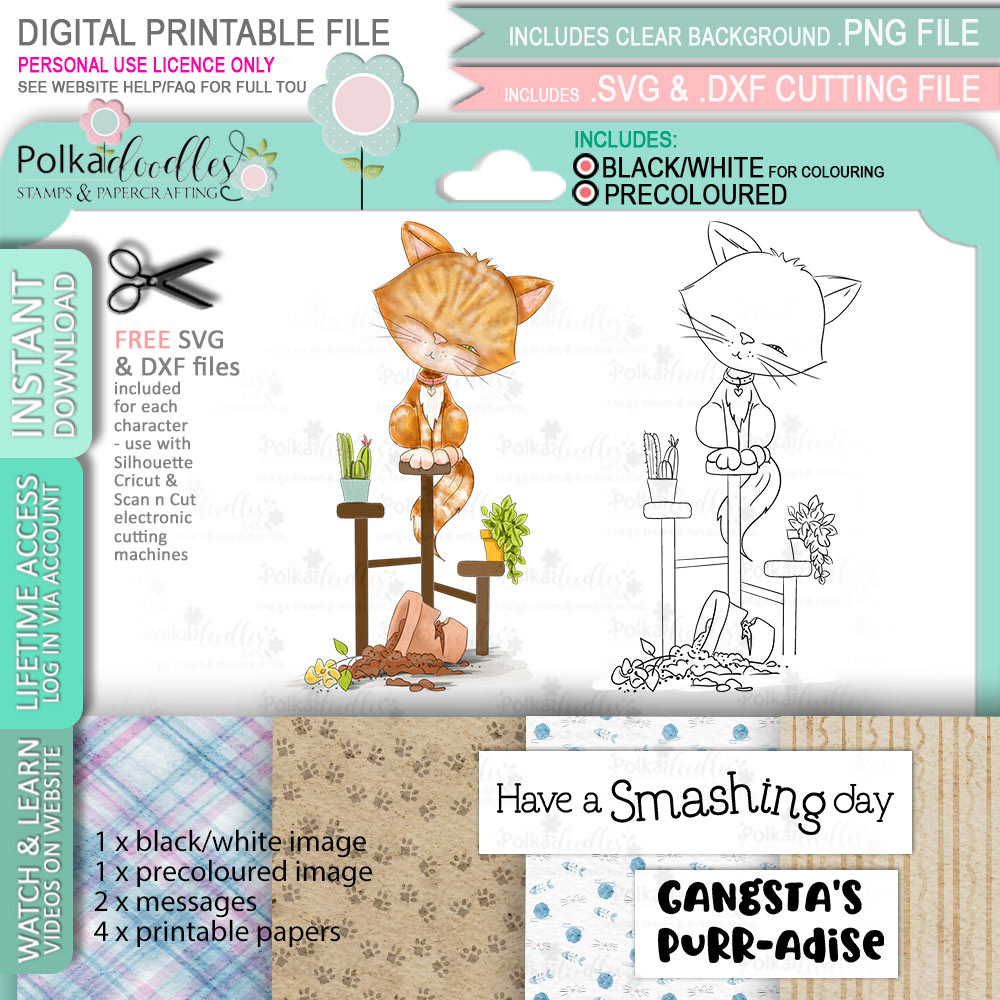 Fantasy Moon - printable craft digital stamp download, SVG, papers ...