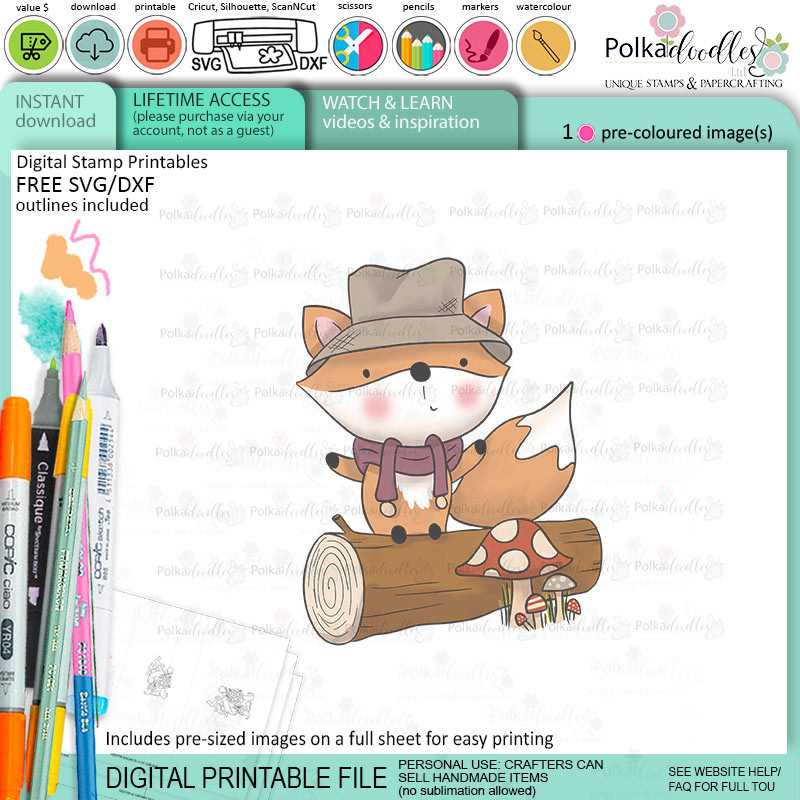 Card making Printables - Autumn Fall Halloween Digital Craft Printables ...