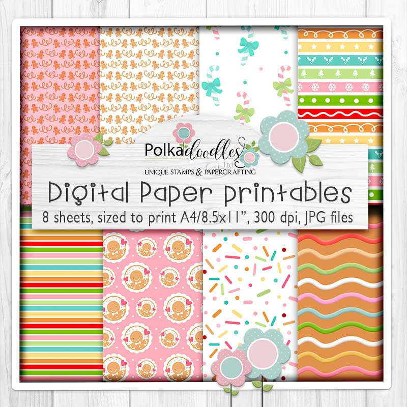 Card making Printables - Christmas holiday printables - Gingerbread ...