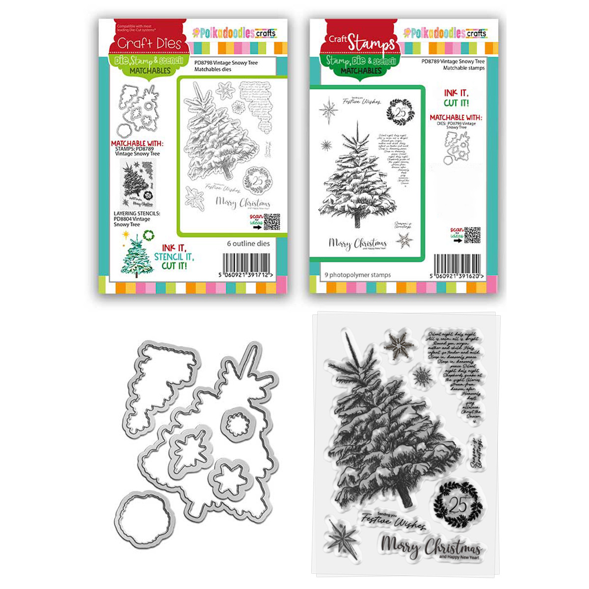 Vintage Snowy Tree craft diesx
