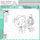 Set 1 - Noodle Panda bear cute printable digi stamp clipart with SVG ...