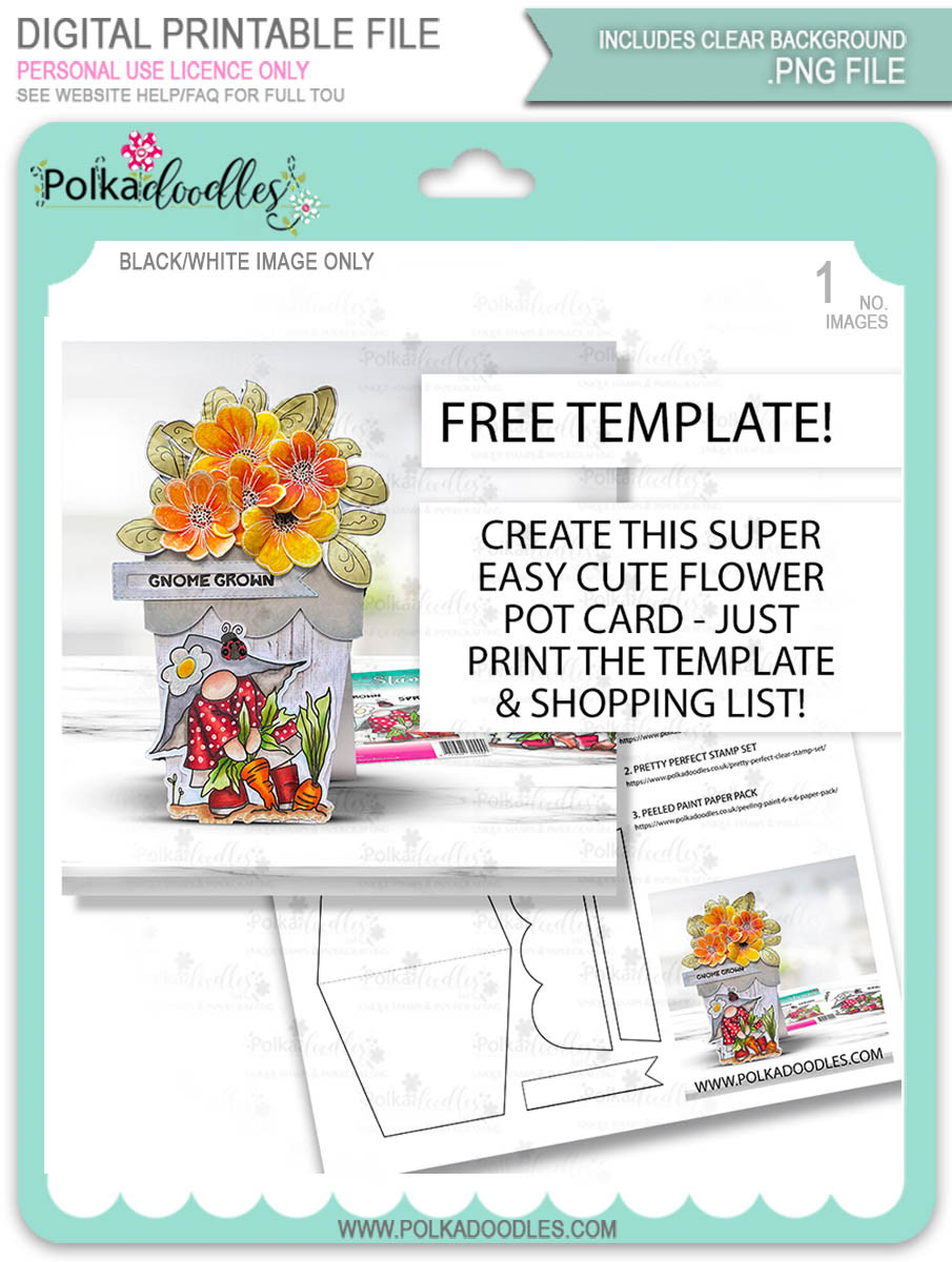 FREE Flower Pot shaped card template
