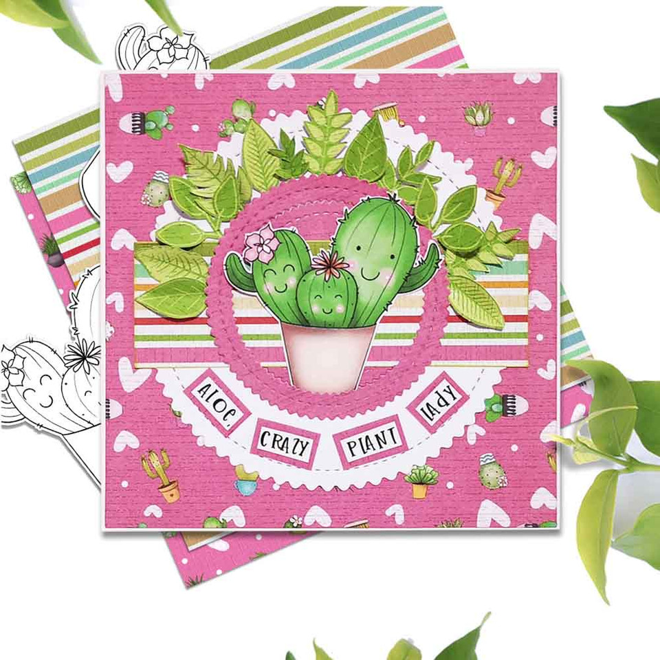 Happy Cactus Succulent BIG bundle - printable clipart digital stamp for ...