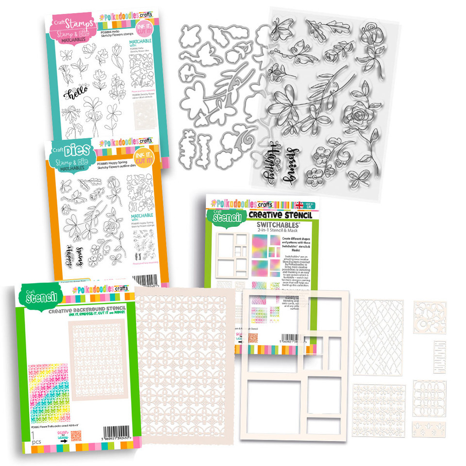 Hello Spring Collection – Fresh Botanical Stamps, Dies, Stencils ...