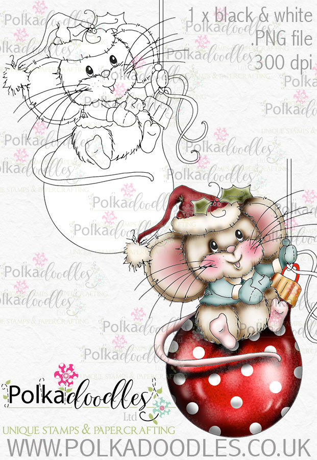 Noel Christmas Mouse - Polkadoodles card making craft scrapbooking ...
