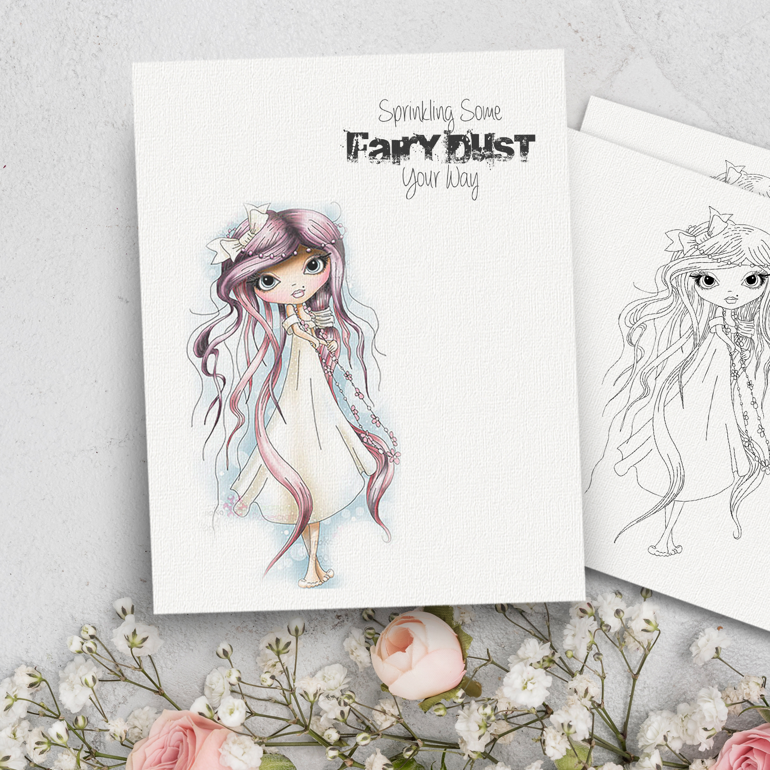 Octavia Thinking digital stamp download - Polkadoodles card making ...